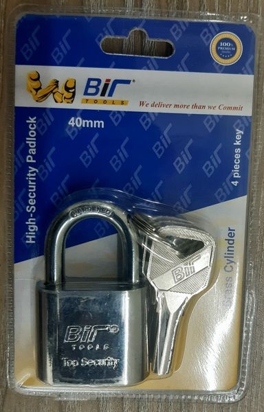Bir High Security 40mm Pad Lock with brass cylinder/Bir Pad lock/ Heavy ...