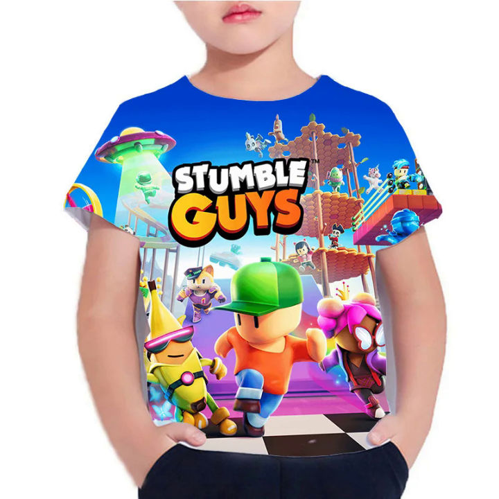 Ages 4-18 Kids T Shirt Stumble Guys T-Shirts Cartoon School T-Shirt ...