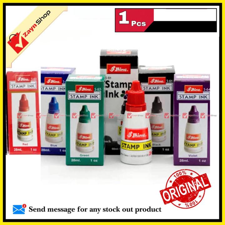 Stamp Pad ink shiny 28ml (Black / Red / Violet / Blue ) 1pcs | Daraz.com.bd