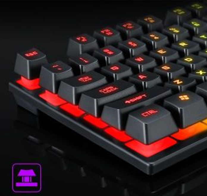 T-WOLF T20 Wired RGB Gaming Keyboard – Backlit Mechanical-Feel Keyboard ...