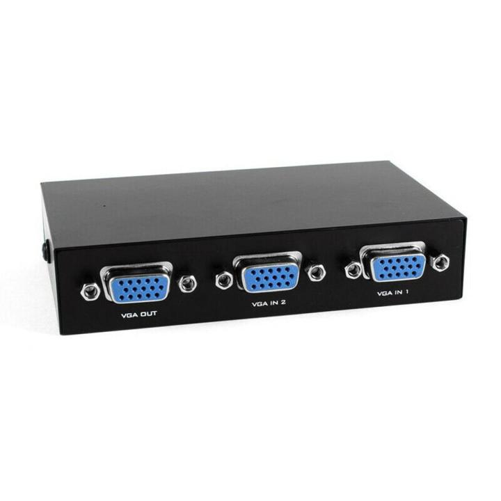 2Port SVGA/VGA Monitor Sharing Switch Box Video Selector 2 In 1 Out For ...