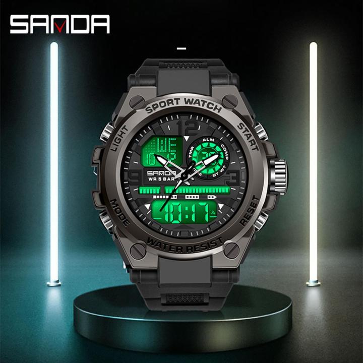 SANDA Men's Watch Sports Waterproof Watch Fashion Luxury LED Outdoor ...
