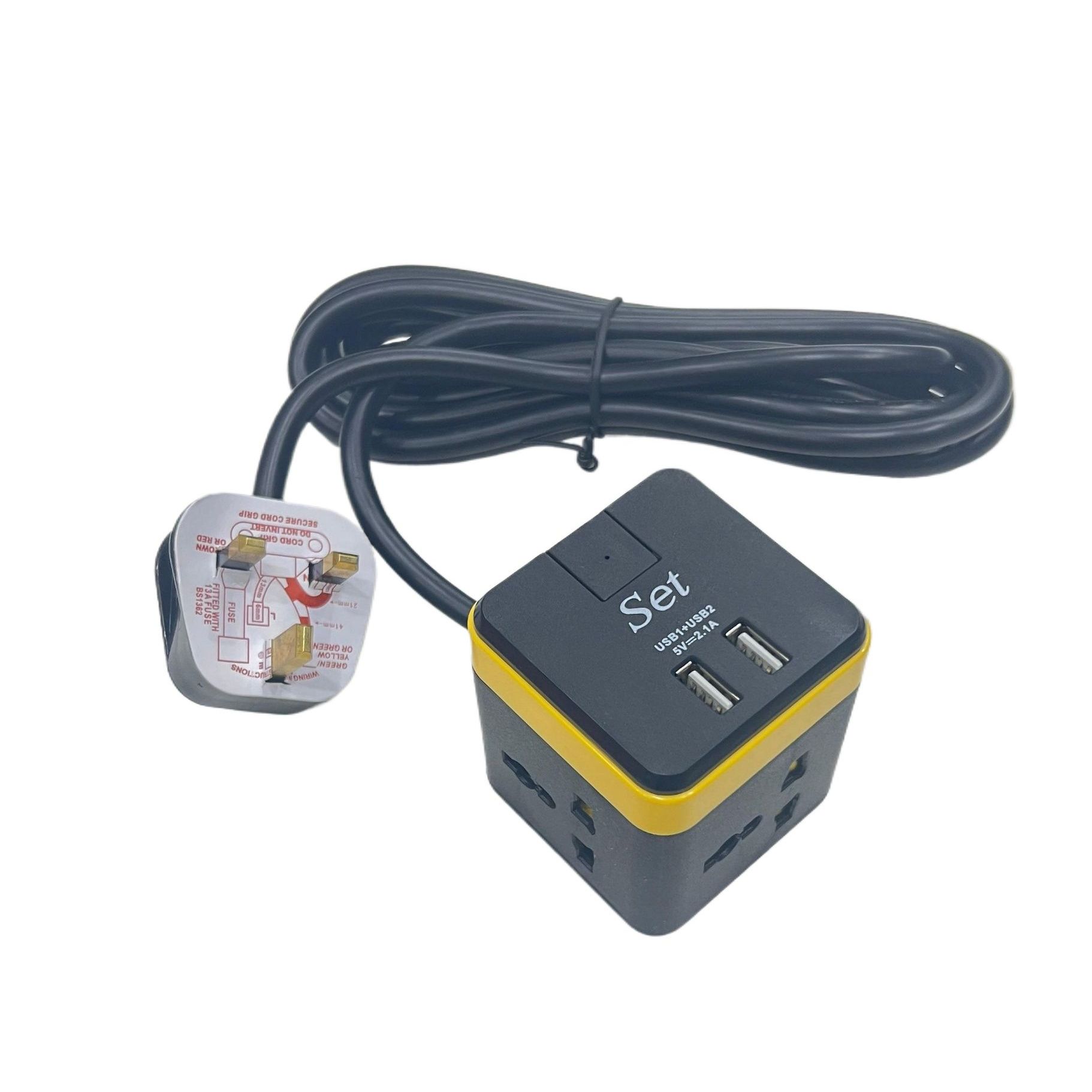 SET 3 Point 3 Multi Pin 2 USB with Earthing - BornilShop