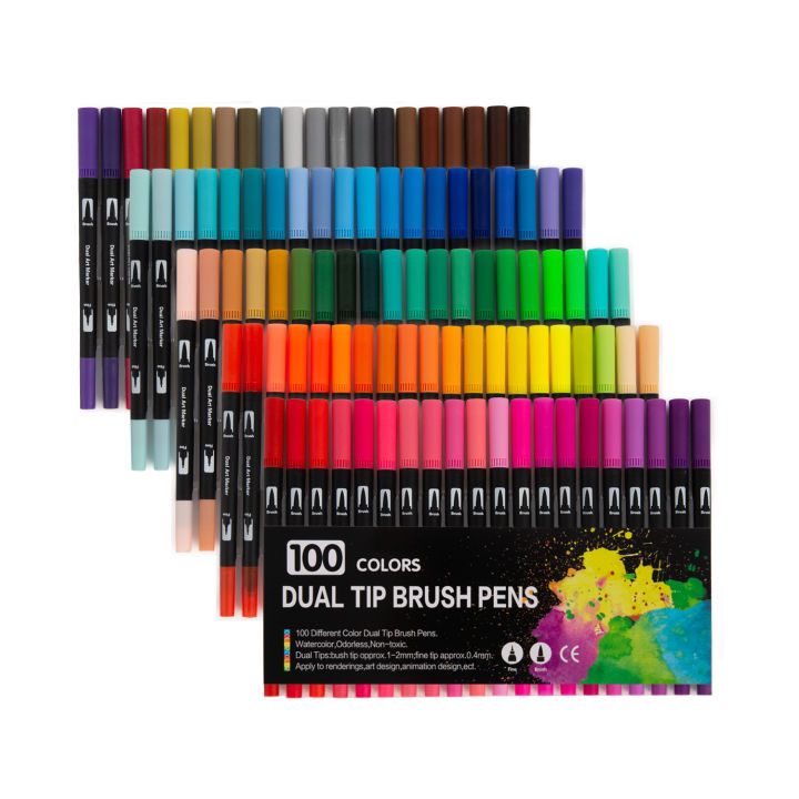 12/24/36/48/72/100 Colors Markers Set Double Tipped Colored Pens Fine ...