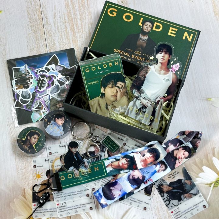 （New）New Kpop Idol BT Jung Kook olo Album GOLDEN Gift Box et Fan ...