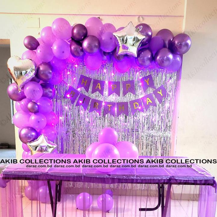 Birthday Full Package - (Purple Color) - Birthday Decoration | Daraz.com.bd