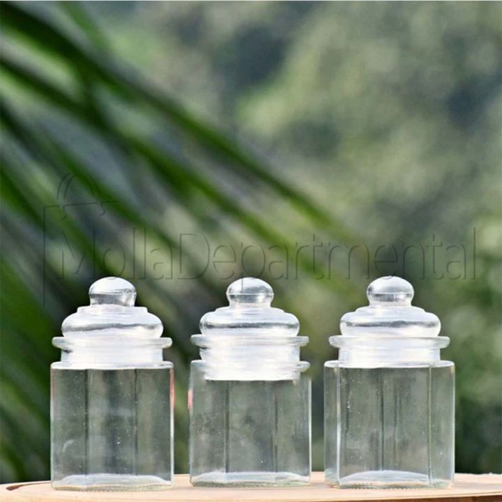 3pcs 300ml Glass Jars with Lids Small Mason Jars Candy Cookie Coffee ...