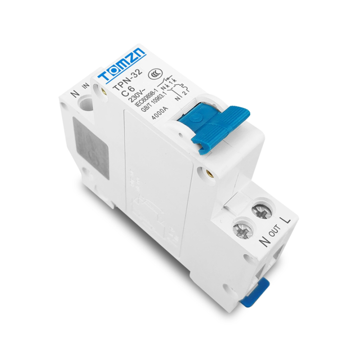TPN 1P+N Mini Circuit Breaker MCB 6A Din Rail Mounting | Daraz.com.bd