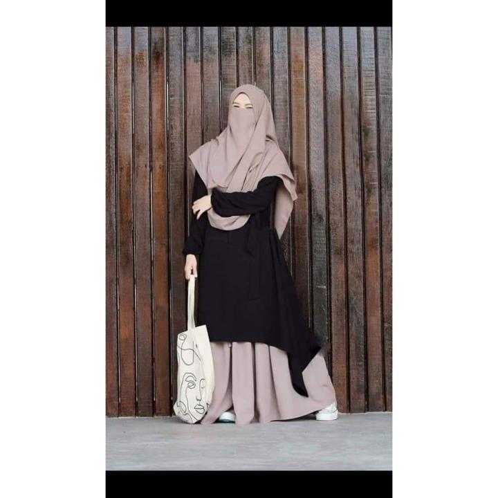 Borka 4 Part Dubai Cherry stylish party borka hijab fashion collection Fashionable khimar Lycra ...