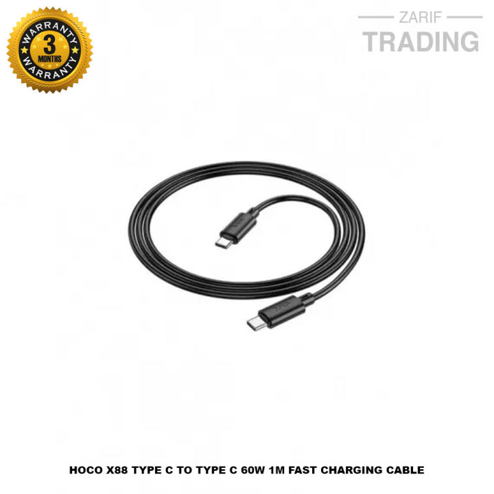 HOCO X88 TYPE C TO TYPE C 60W 1M FAST CHARGING CABLE | Daraz.com.bd