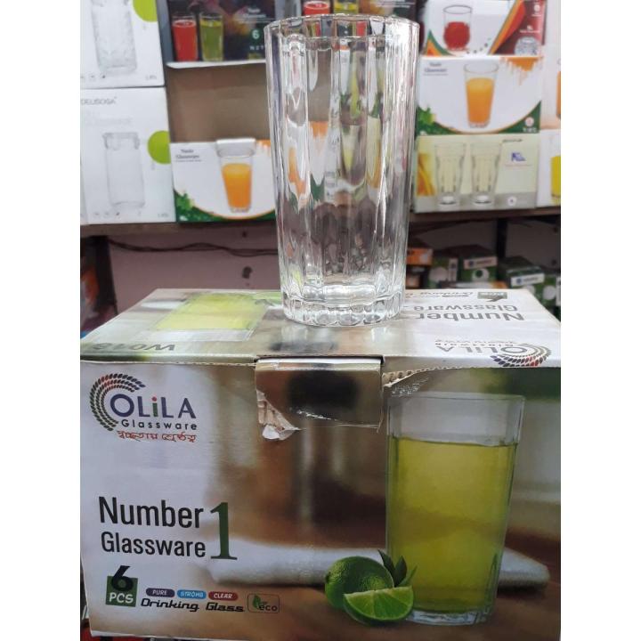 6 PIECES DRINKING WATER GLASS OLiLA Glassware | Daraz.com.bd