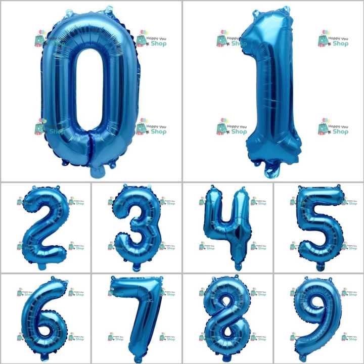 Number Aluminum Foil Balloons Letters 0-9 - Blue | Daraz.com.bd