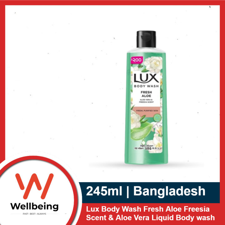 Lux Body Wash Fresh Aloe 245ml Freesia Scent & Aloe Vera Liquid Body ...