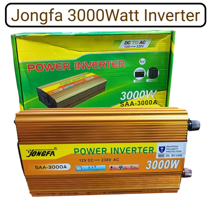 Jongfa 3000W Power Inverter DC 12V to AC 220V | Real 1400W Output ...