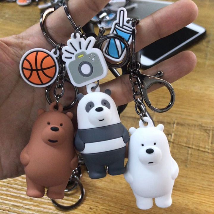 We bare bears key chains Grizzly Ice bear Panda Keychains Cartoon bear ...