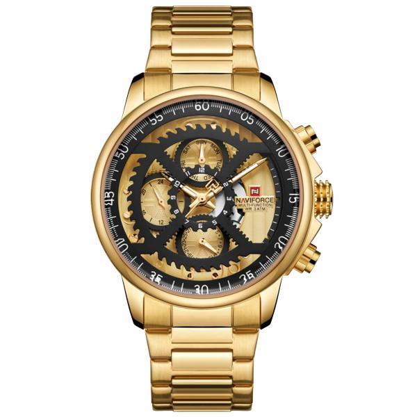 NAVIFORCE NF9150 Gold Stainless Steel Chronograph Watch For Men | Daraz ...