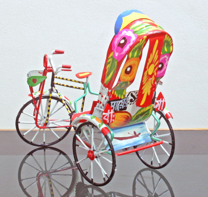 Rickshaw Showpiece Miniature (Metal, Hand Painted, Rickshaw Painting ...