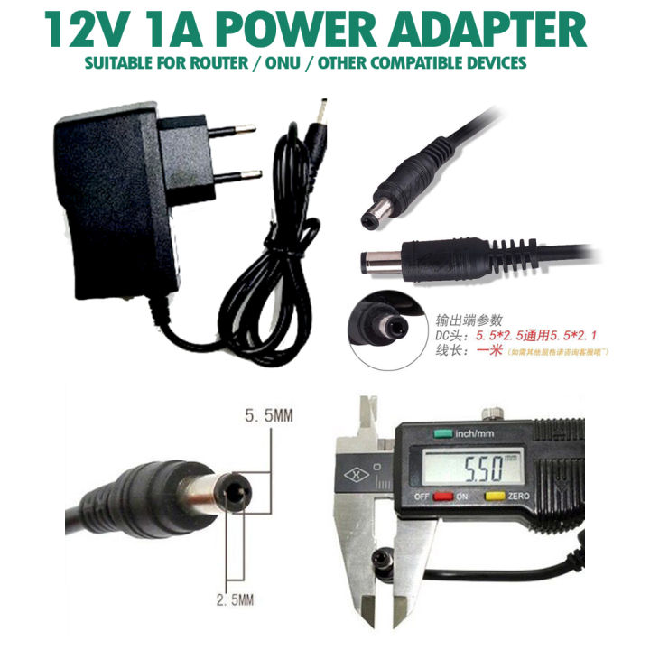 12V 1A Power adapter for Router / Onu / Other Compatible Devices Router ...