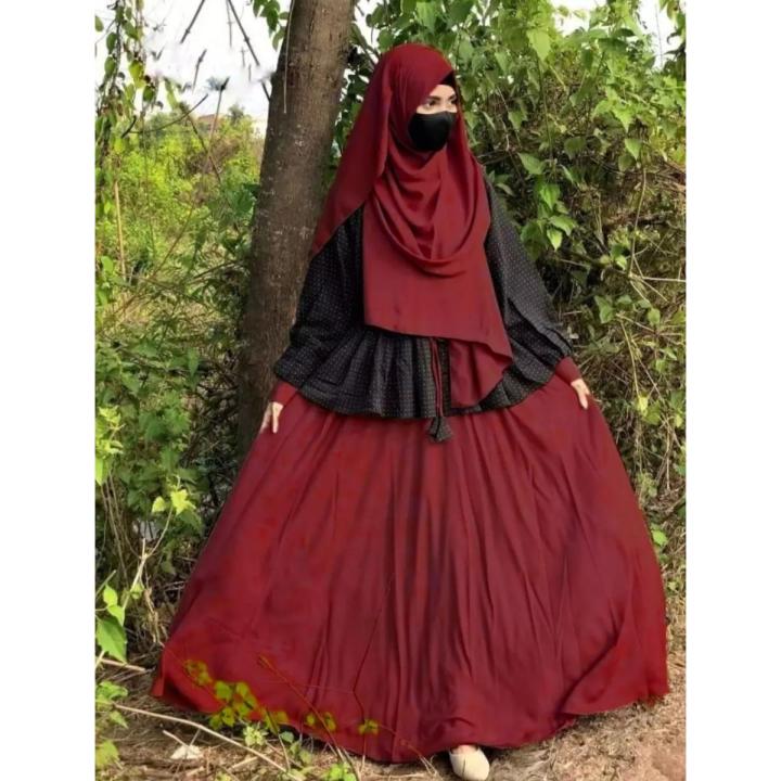 New Design Burkha Dubai Cherry Full Set Borka for Women 2022 | Daraz.com.bd