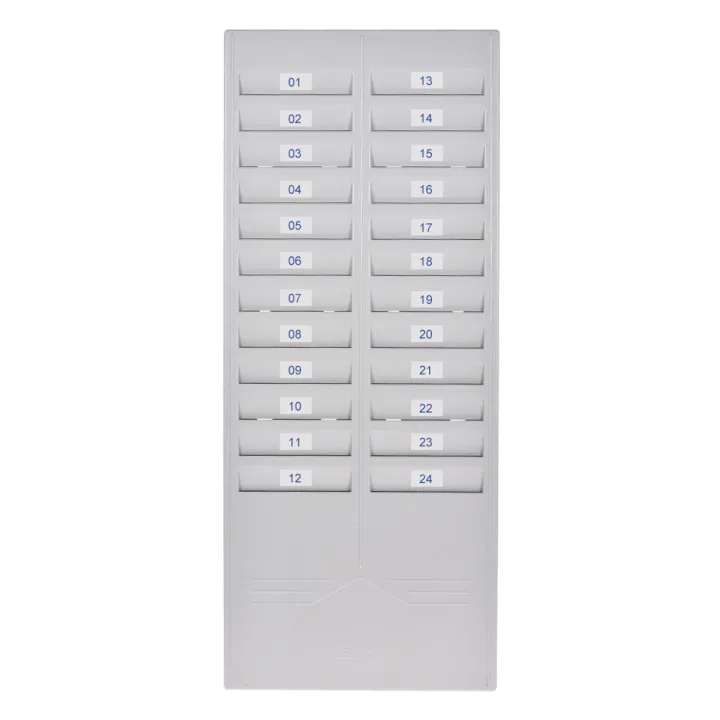 24-Slot Time Card Rack Plastic Wall Mounted Cards Holder for Office ...