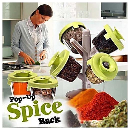 Pop Up Spice Rack Kitchen Storage 6 Piece Plastic Containers Jar | Daraz.com.bd