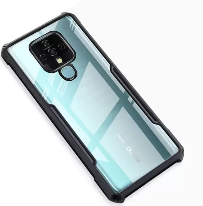 Back Cover for Tecno Camon 16 (Transparent, Black) | Daraz.com.bd