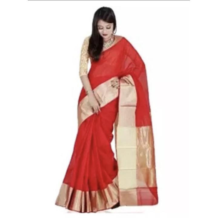 Half silk saree 1 colour saree Maroon color Saree | Daraz.com.bd