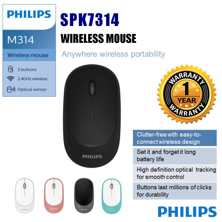 Philips M314 (SPK7314)-Philips Wireless Mouse for Laptop PC or Office | Daraz.com.bd