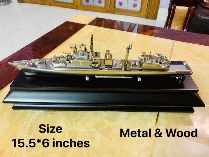 Wooden And Metal Combination Ship Model corporate table showpieces ...