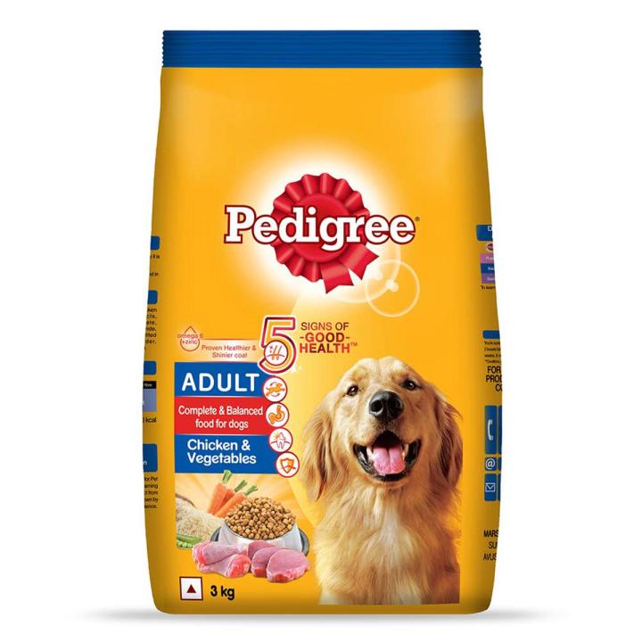 Pedigree Adult Dry Dog Food - Chicken And Vegetables Flavor - 3Kg Pack ...