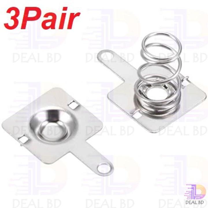 Metal Battery Spring Terminal Nickeling Plate Connector- 3Pair Holder ...