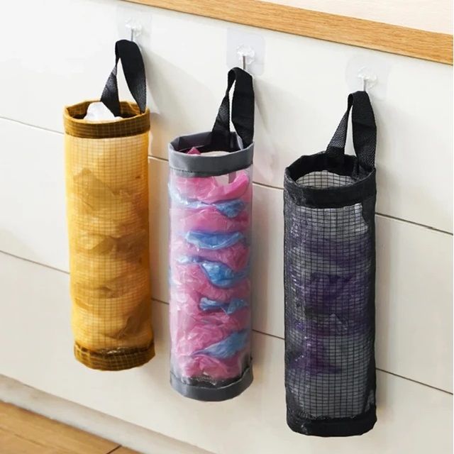 Trash Hanging Storage Plastic Bags Dispenser Garbage Wall Mounred ...