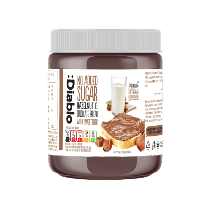 Diablo Hazelnut Chocolate Spread No Added Sugar - 350gm | Daraz.com.bd