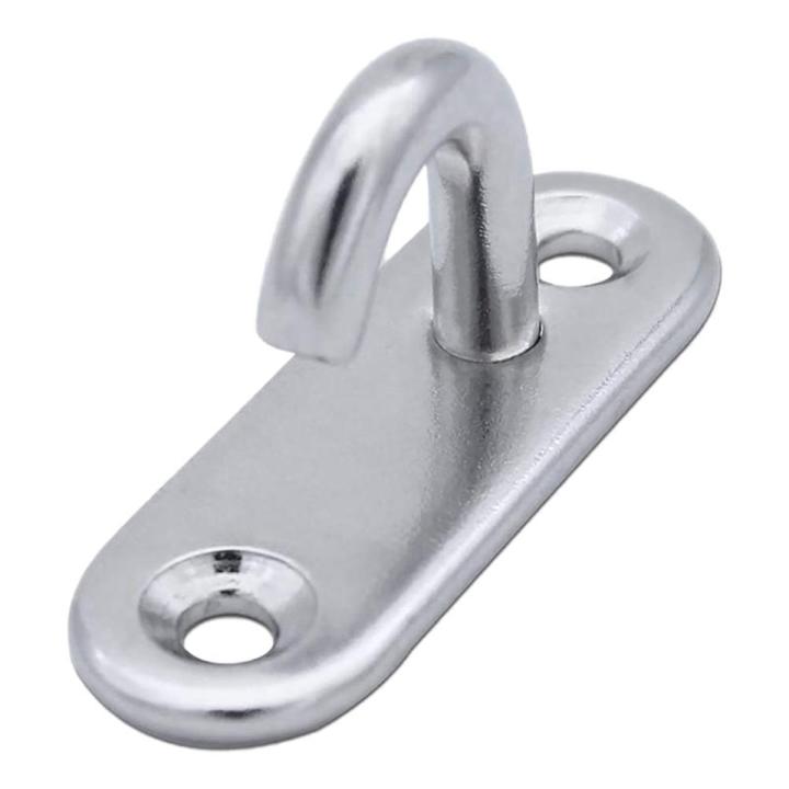12 Pack Stainless Steel Ceiling Hooks M5 Oval Open Hooks Pad Eye Plate ...