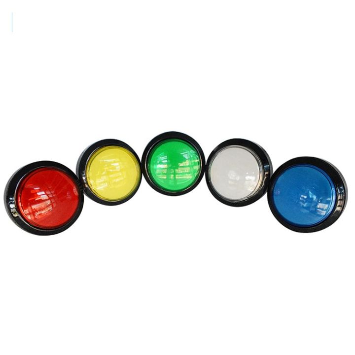 Arcade Push Buttons 5 Colors 12V Illumilated LED Light Lamp 45mm Round Arcade Video Game Player ...