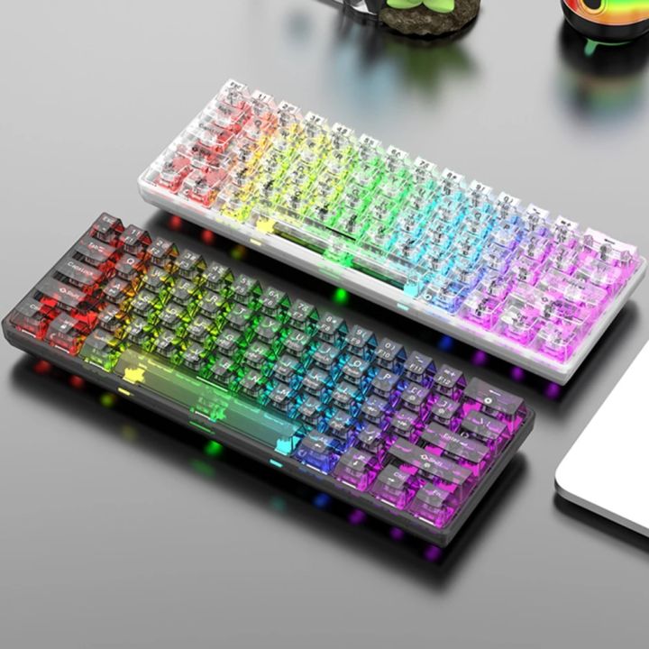 K30Pro 61 Keys Mechanical Keyboard Full Transparent RGB Backlight 2.4G ...
