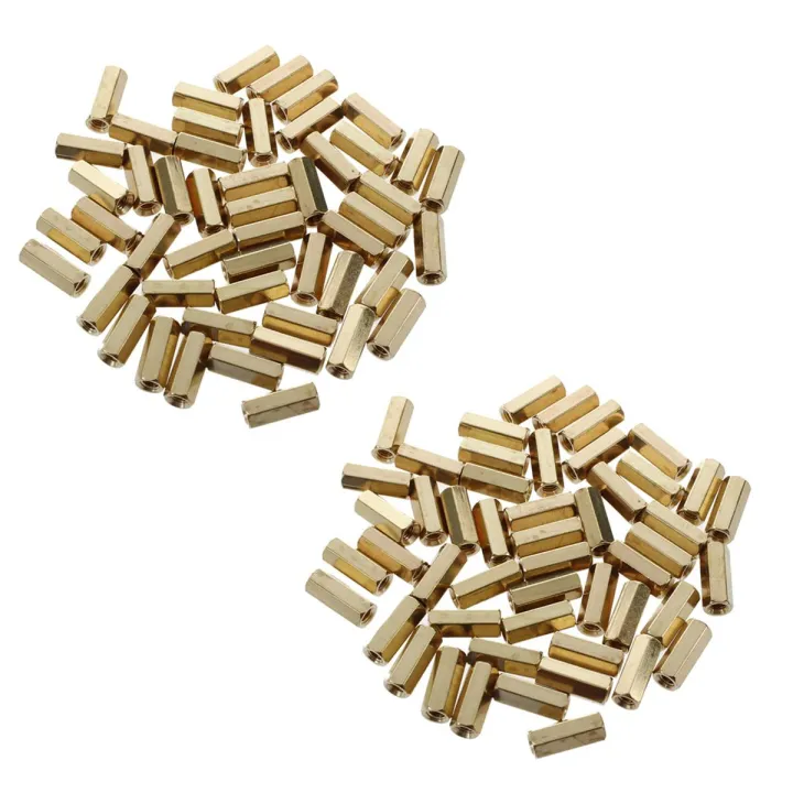 12mm Long Metal Hexagonal M3 Female Thread PCB Standoff Spacers 100 Pcs ...