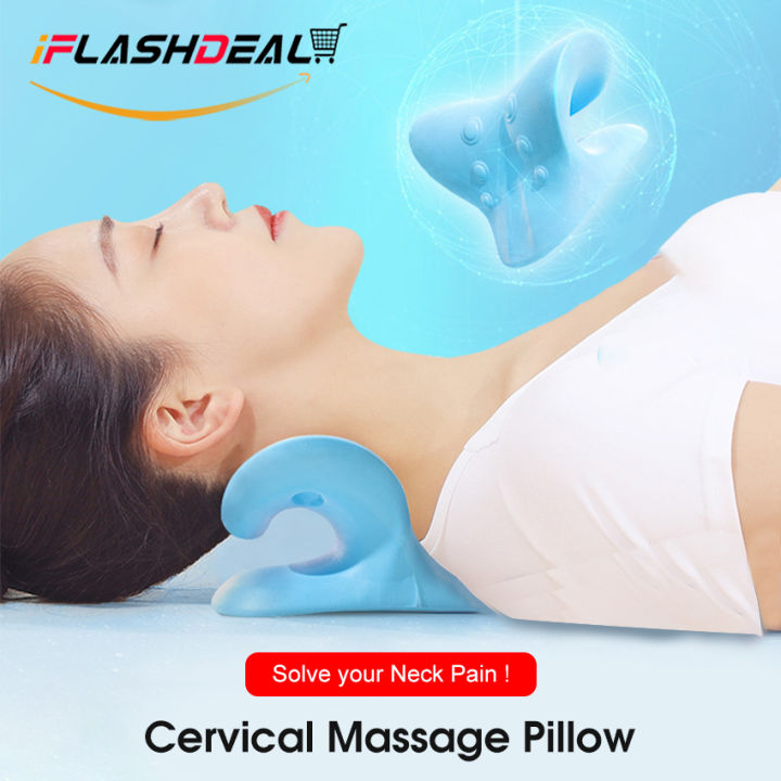 Massage Pillow Neck Stretcher Cervical Traction Portable Chiropractic ...