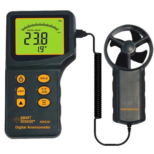 Smart Sensor AR836+ Digital Anemometer, with Current/Average Measuring ...