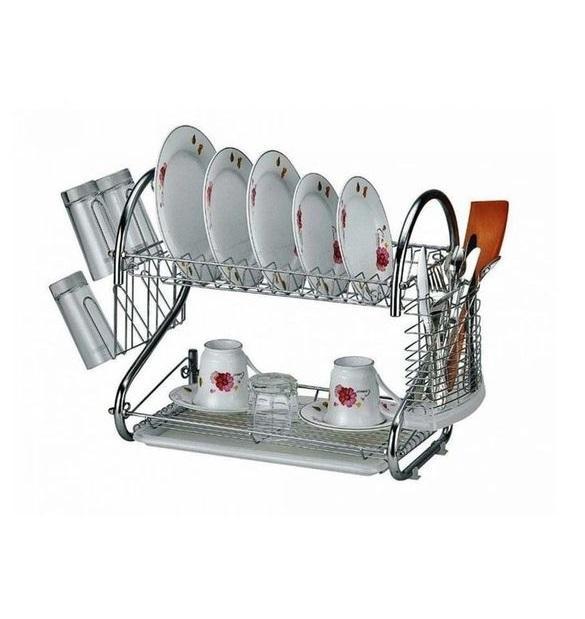2 Layer Stainless Steel Crockery Rack - Silver | Daraz.com.bd