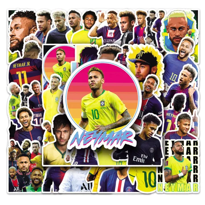 50Pcs/Set Neymar Pattern Stickers PVC Luggage Laptop Guitar Decals ...
