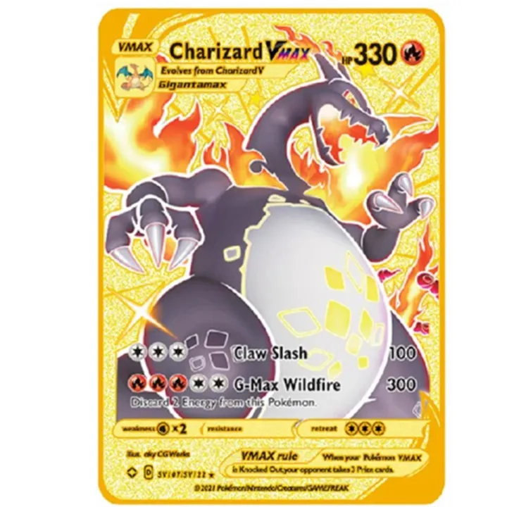 The Latest Pokemon Cards PV French Charizard V Vmax Metal Card Game Tag ...