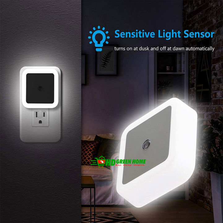 Square 0.5W Plug in Light Sensor Night Light Dusk to Dawn LED Photo ...