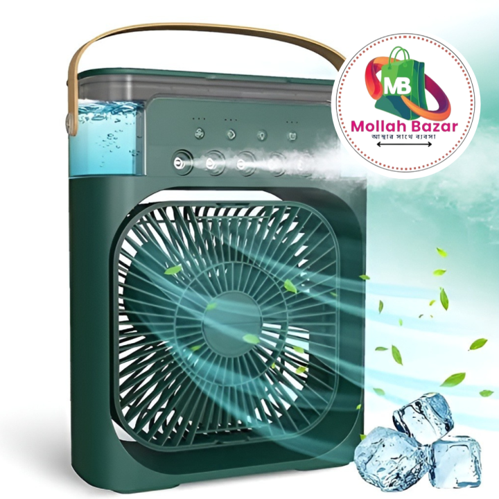Air Cooler Fan 3 in 1 Mini Portable Fan Humidifier with 7 Colors LED ...