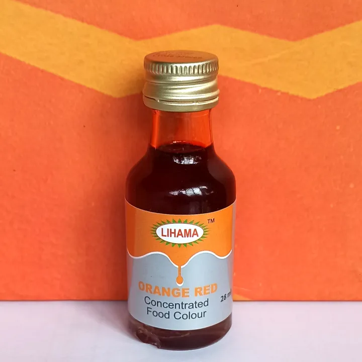 1 x Lihama Organic Food Colour Orange Red = 28 ml x 1 Pcs Organic Food ...
