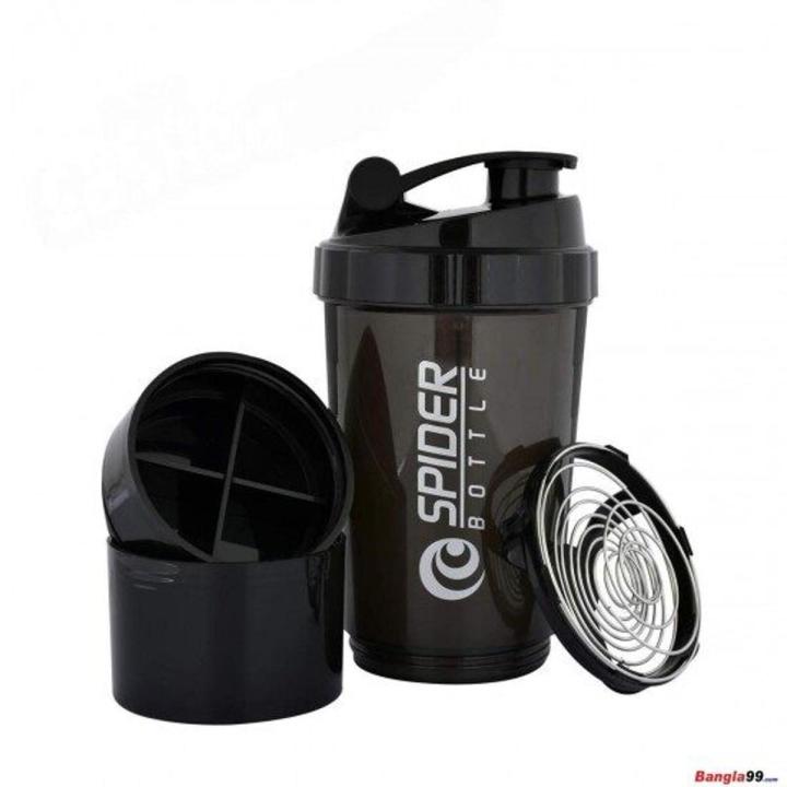 Protein Shaker & Gym Bottle 3 in 1 Stylish Package- BLACK | Daraz.com.bd