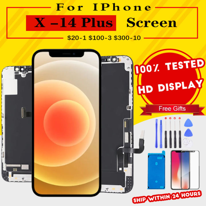 OLED For iPhone X XR XS MAX LCD With 3D Touch Screen Display assembly Replace For iPhone 11 12 ...
