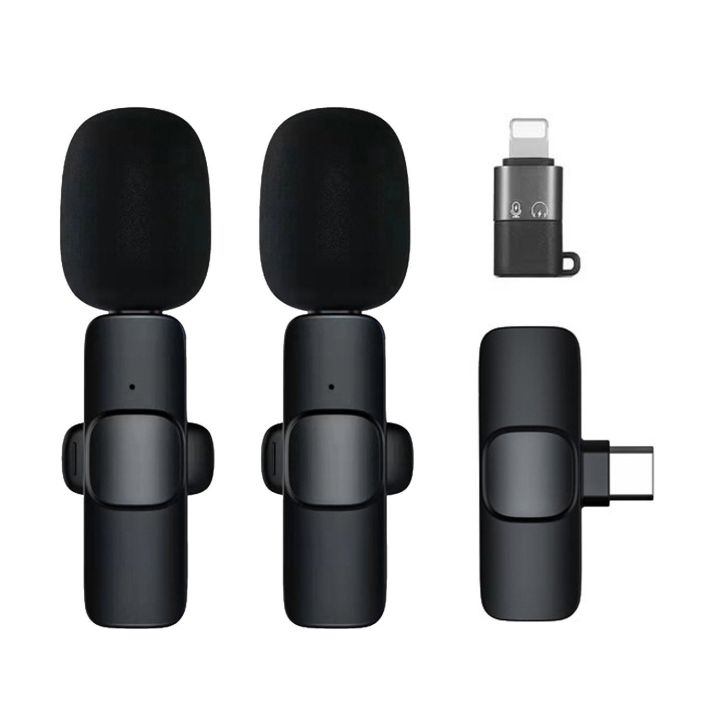 K9 Wireless Dual Microphone Professional Lapel Lavalia Microphone High ...