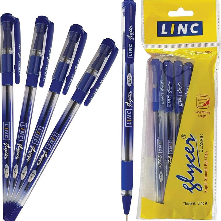 Linc Glycer Super Smooth Ball Pen 5 pes Blue | Daraz.com.bd