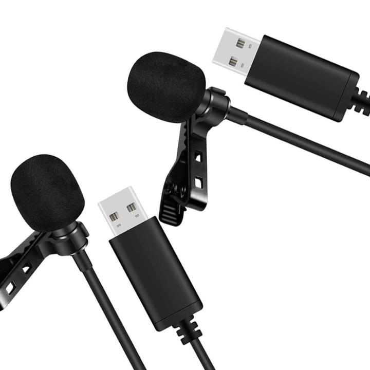 2X Universal USB Microphone Lavalier Microphone Clip-on Computer Mic ...